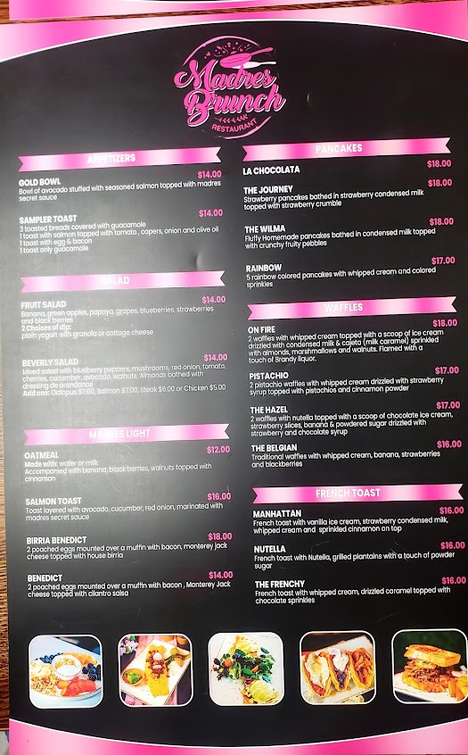 Madres Brunch Menu – Whittier, CA | Business Hours & Prices