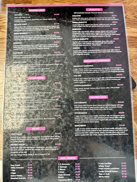 Madres Brunch Menu – Whittier, CA | Business Hours & Prices